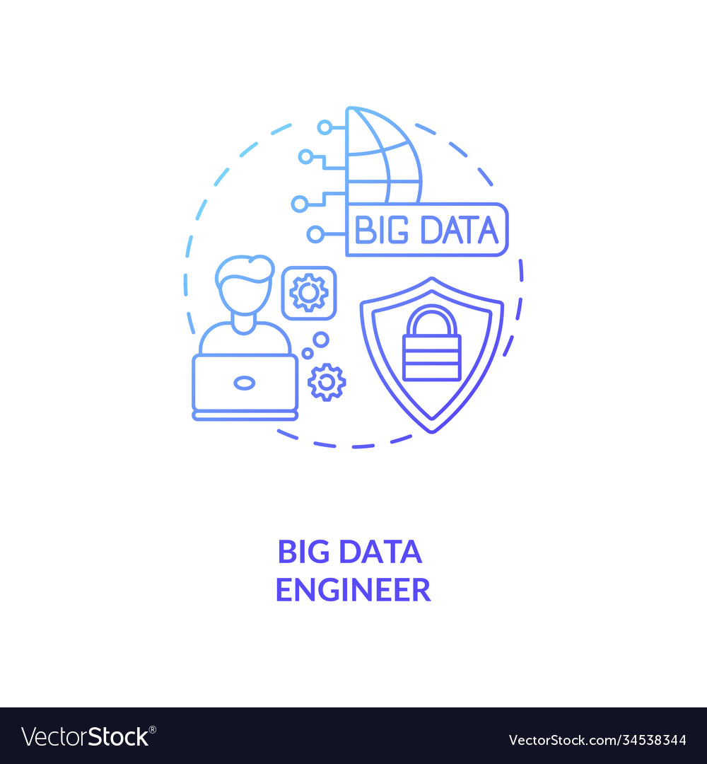 Big data engineer concept icon Royalty Free Vector Image
