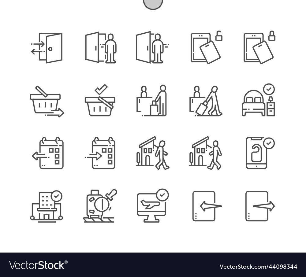 Checkin Checkout Hotel And Room Checkout Date Vector Image