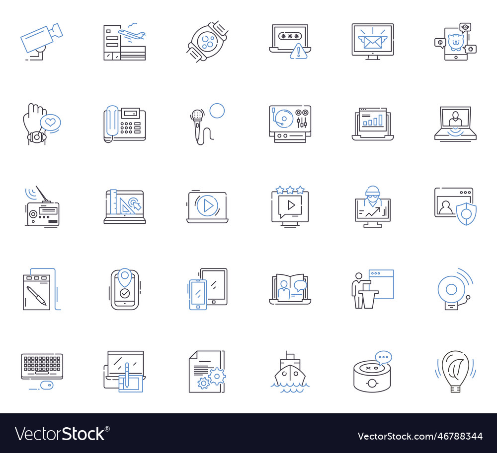 Devices line icons collection smartph tablet Vector Image