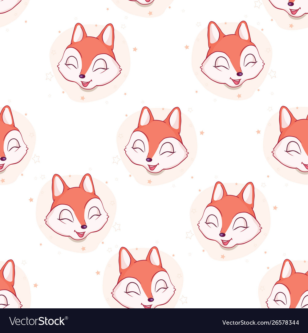 Fox seamless pattern Royalty Free Vector Image
