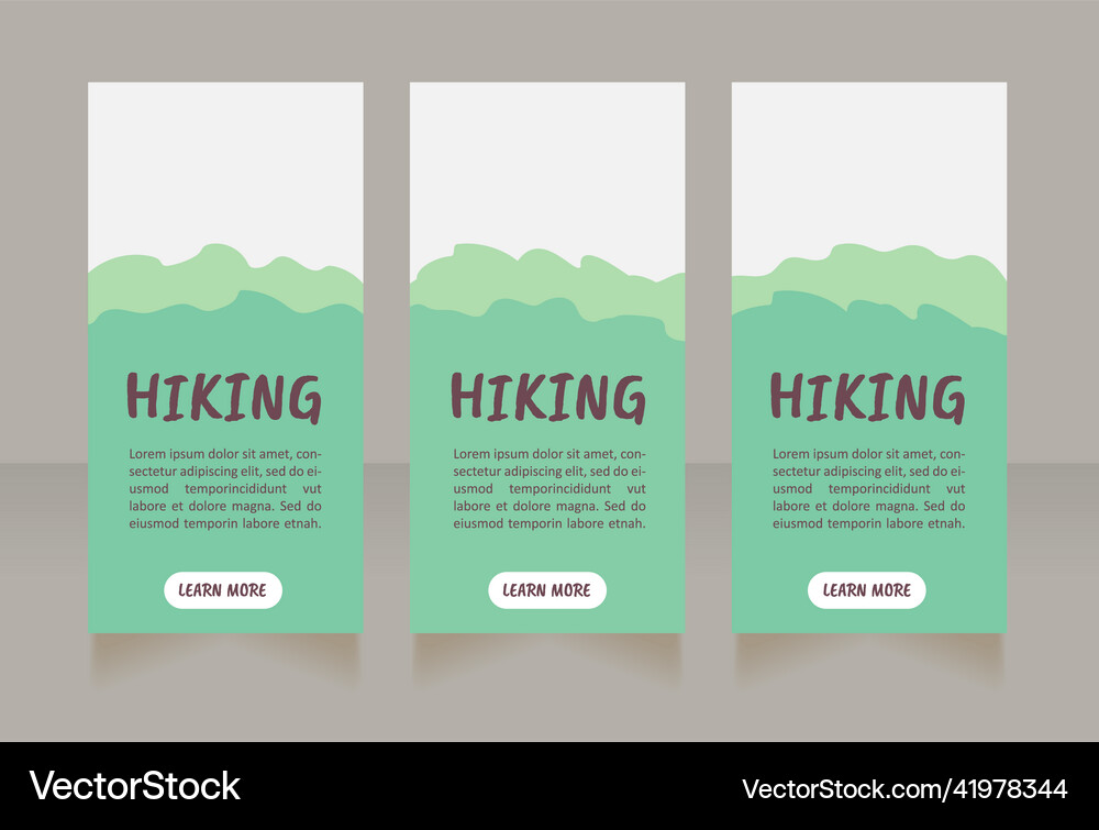 Hiking for beginners web banner design template Vector Image