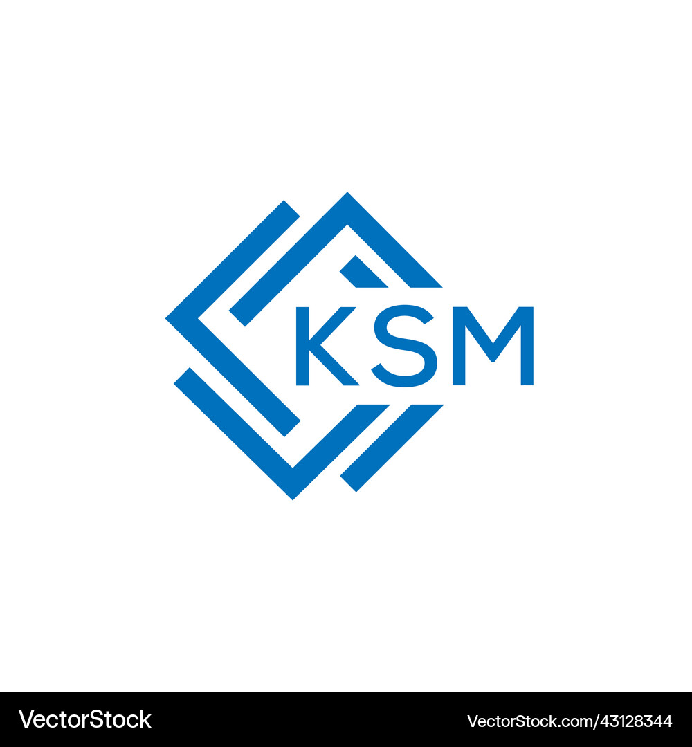 Ksm letter logo design on white background Vector Image