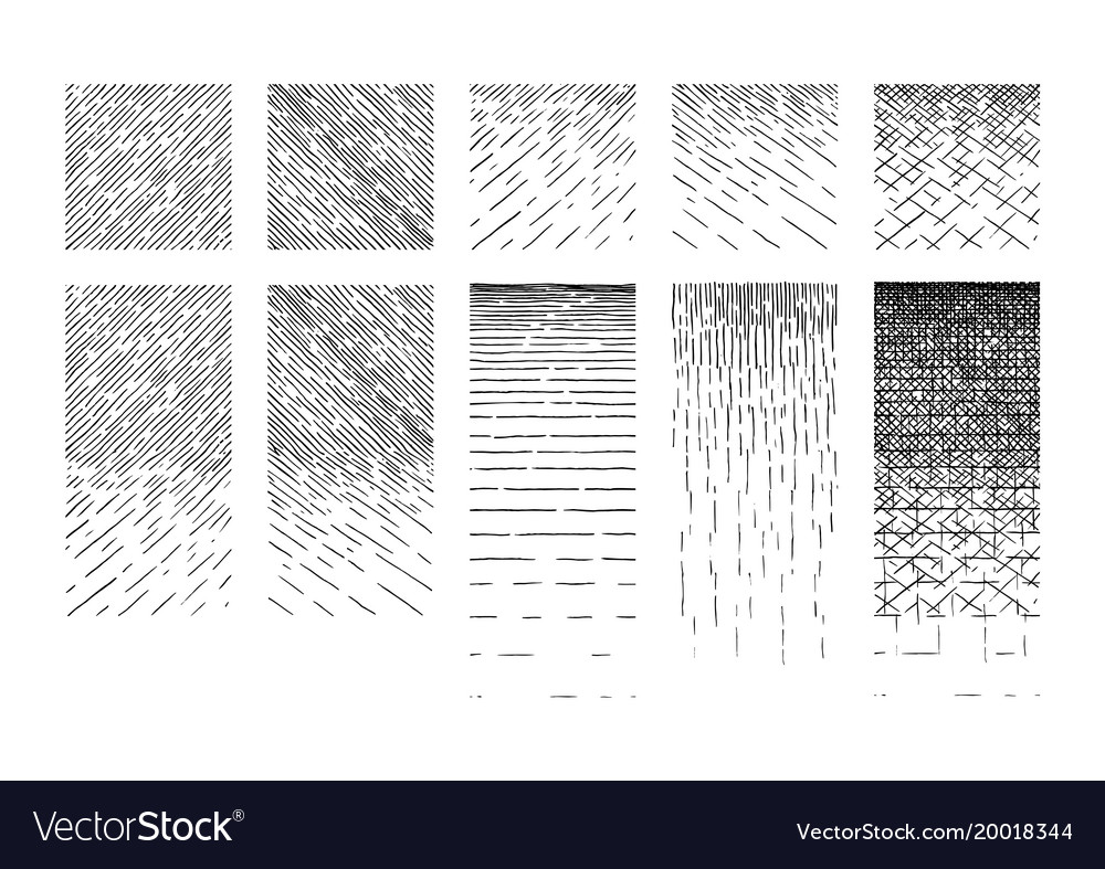 Set hatching gradient texture Royalty Free Vector Image