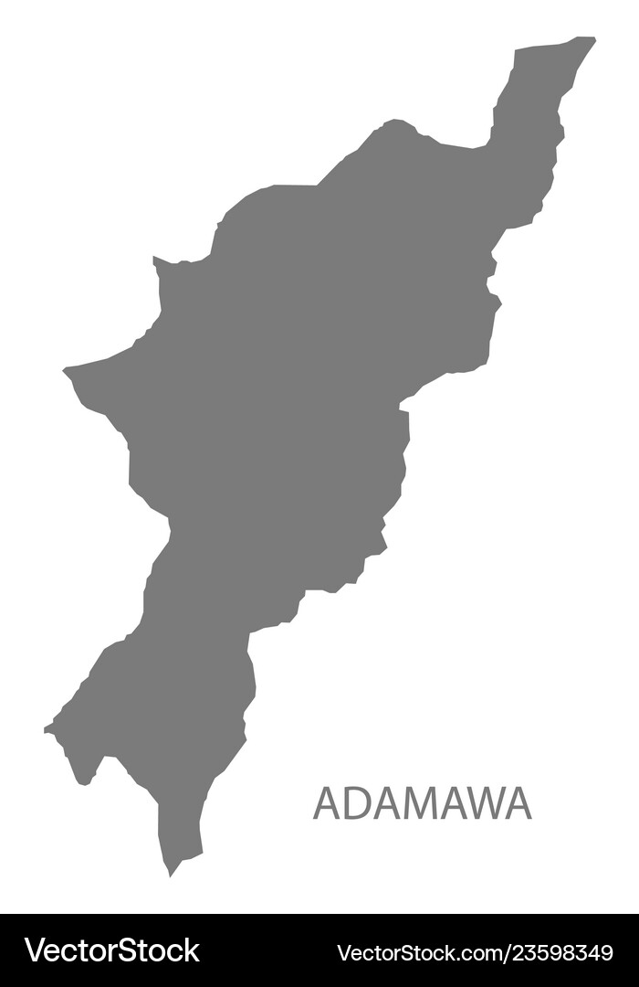 Adamawa nigeria map grey Royalty Free Vector Image