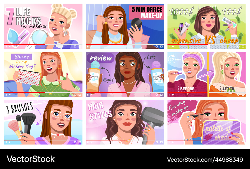 Beautiful female bloggers sharing information Vector Image