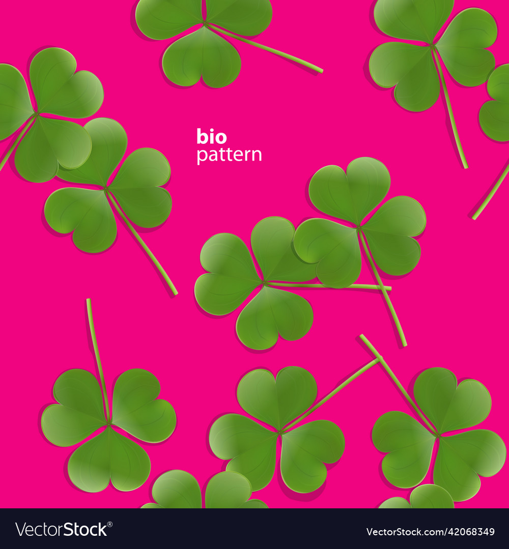 Clover bio pattern Royalty Free Vector Image - VectorStock