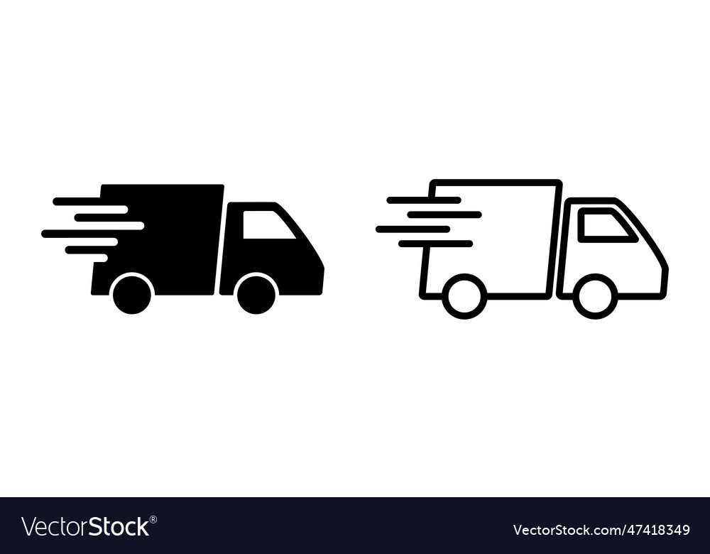 Fast shipping delivery truck icon set delivery Vector Image