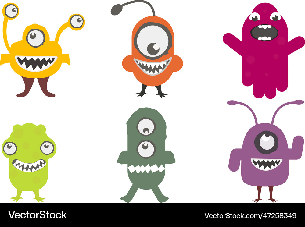 Monster set Royalty Free Vector Image - VectorStock