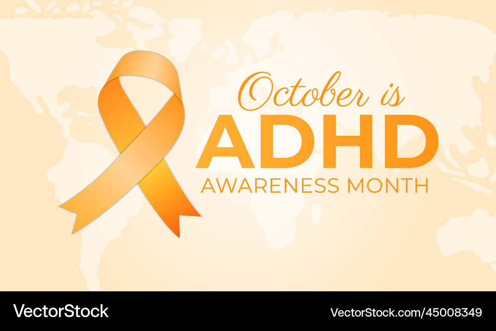 October is adhd awareness month background Vector Image