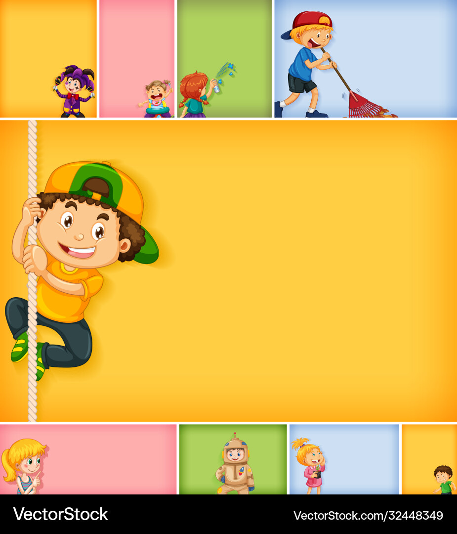 Set different kid characters Royalty Free Vector Image