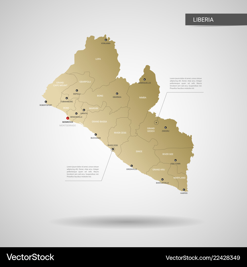 Stylized liberia map Royalty Free Vector Image