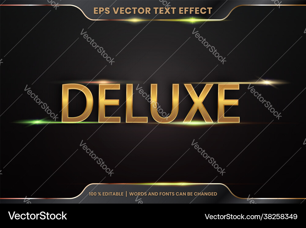 Text effect in 3d deluxe words effect theme Vector Image