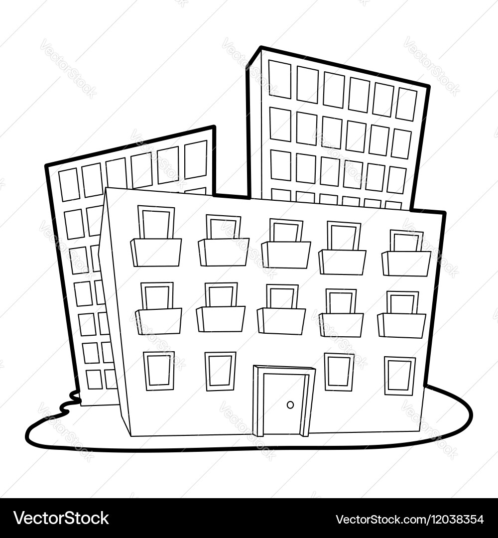 Administrative building icon outline style Vector Image