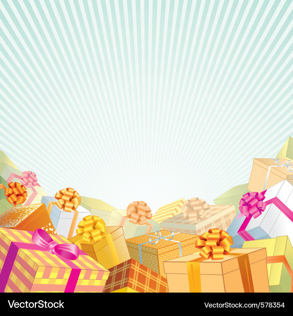 Background with stack gift boxes Royalty Free Vector Image