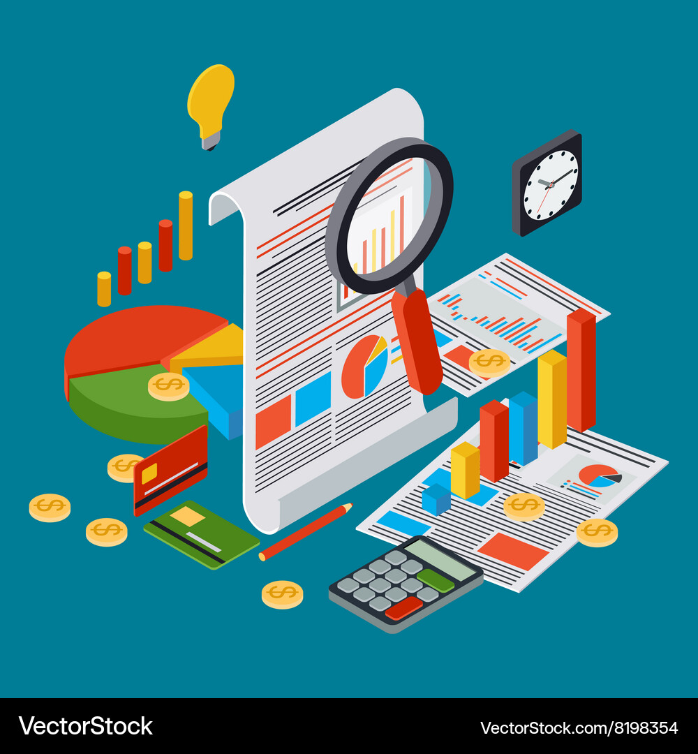 Business report financial statistic concept Vector Image