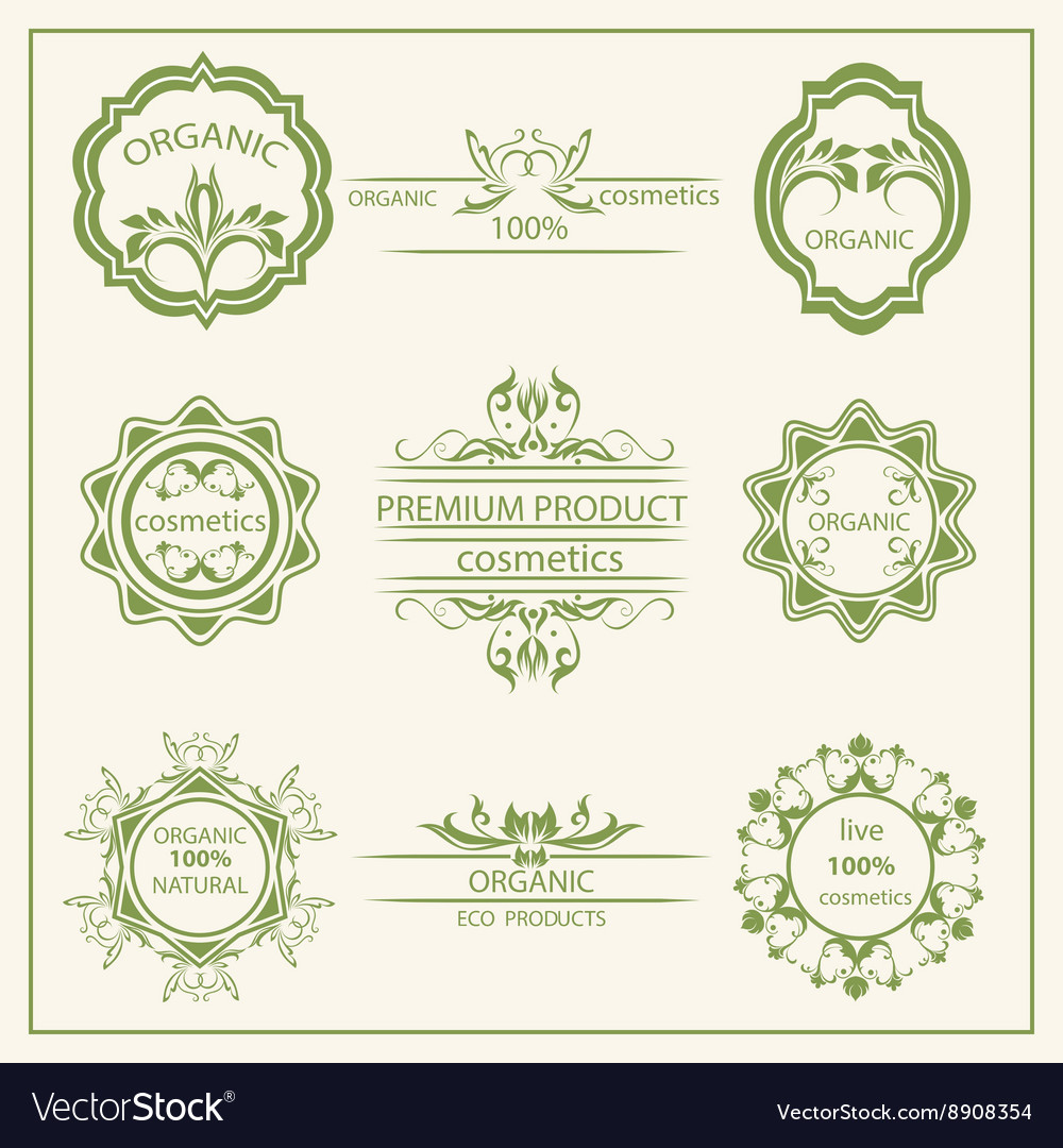 Logo elements flora labels Royalty Free Vector Image