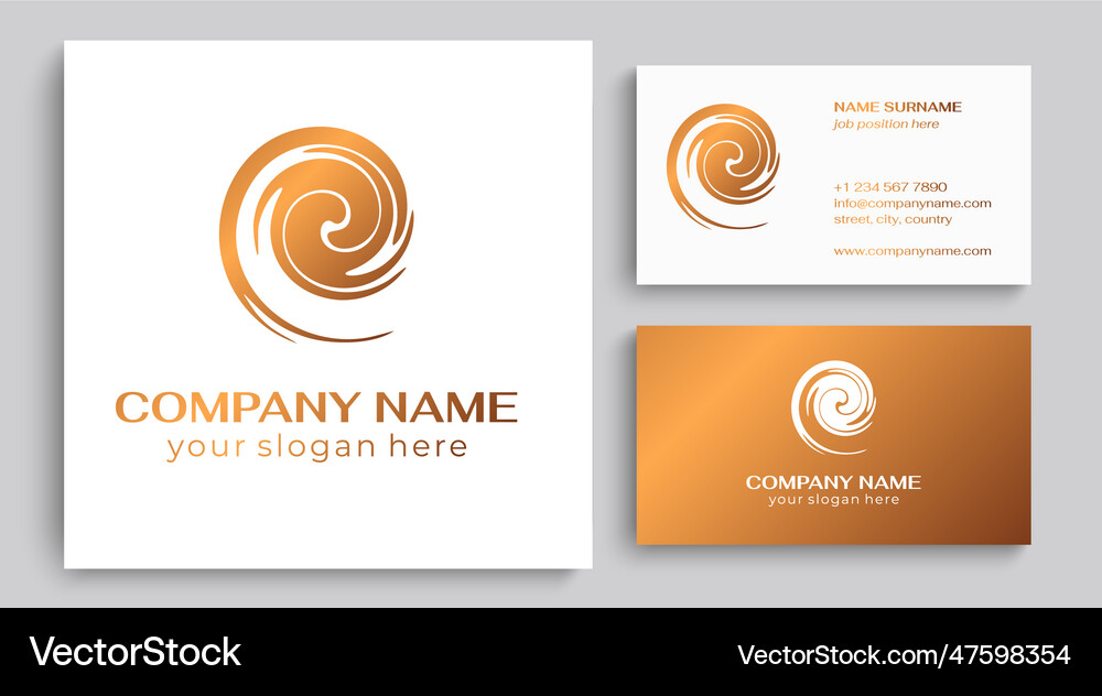 Round spiral logo swirling elegant waves Vector Image