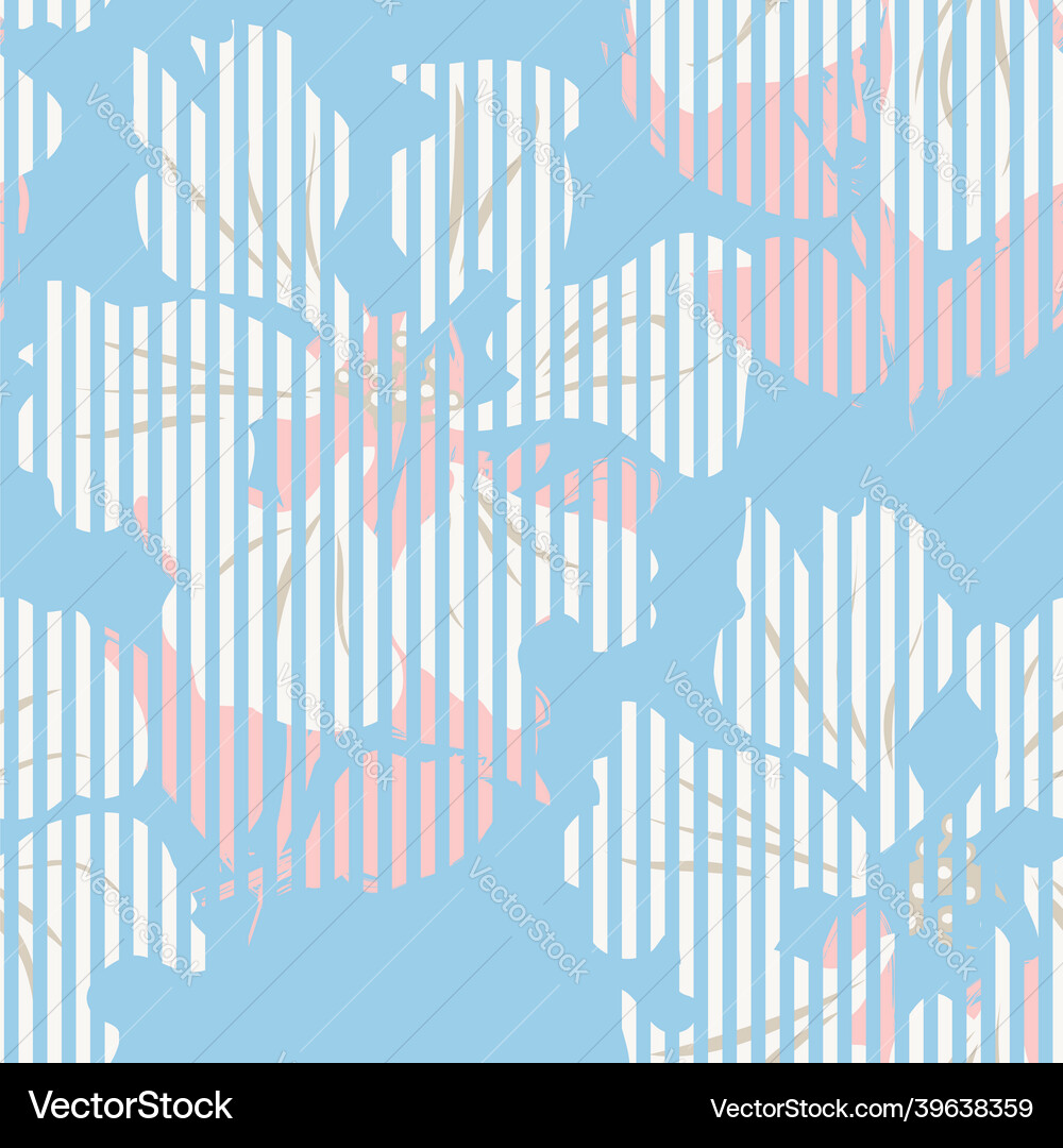 Floral seamless pattern with striped textures Vector Image