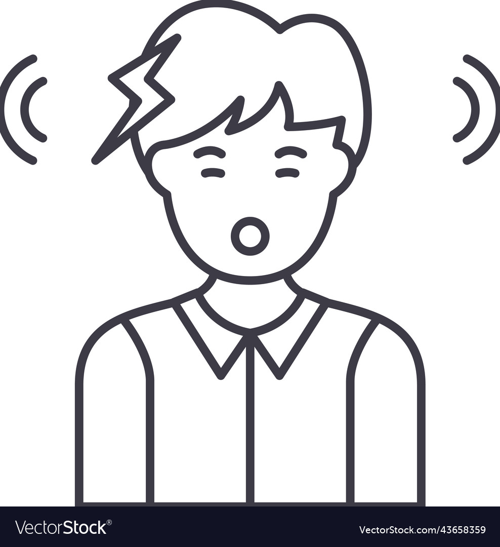 Headache line icon outline symbol Royalty Free Vector Image Headache line icon outline symbol Royalty Free Vector Image