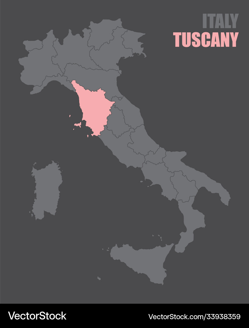 Italy tuscany map Royalty Free Vector Image - VectorStock