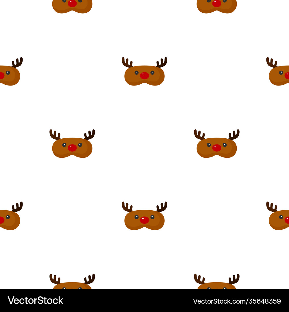 Mask deer brown color geometric seamless pattern Vector Image