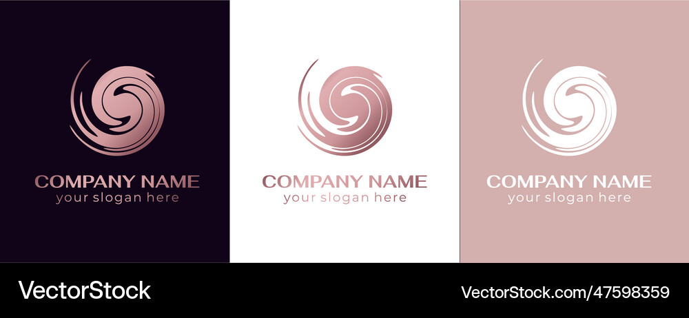 Round spiral logo swirling elegant waves Vector Image