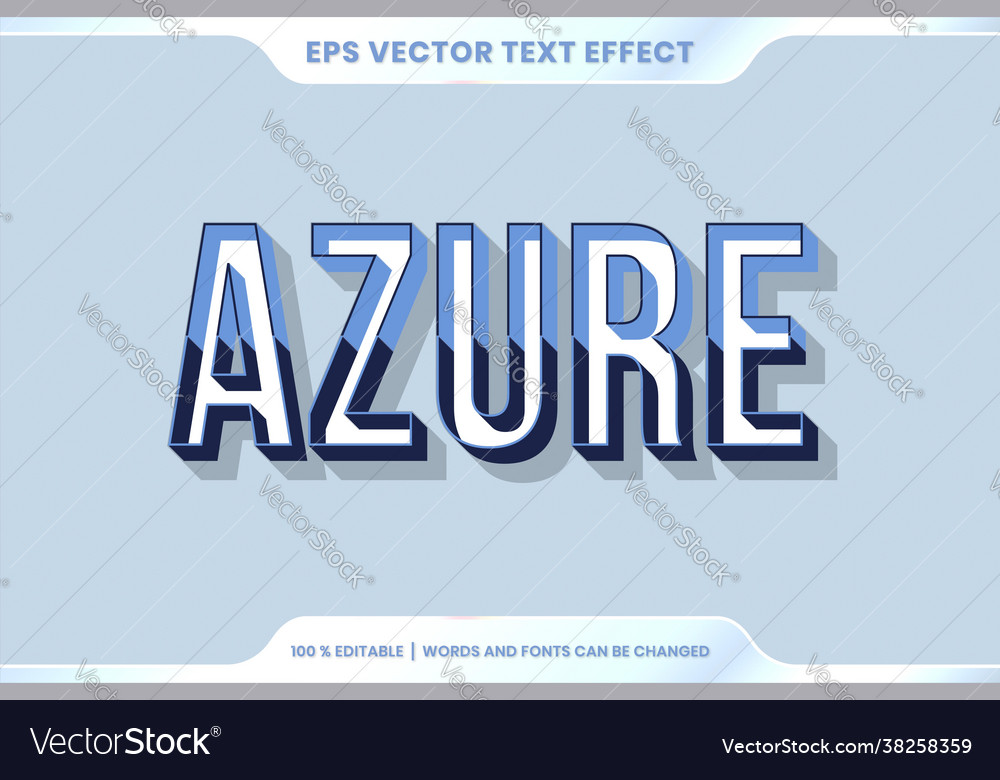 Text effect in 3d azure words text effect theme Vector Image