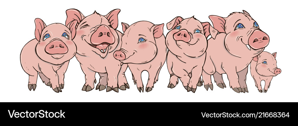 Cute Cartoon Piglets Couple Adorable Pig Couple In Love CleanPNG