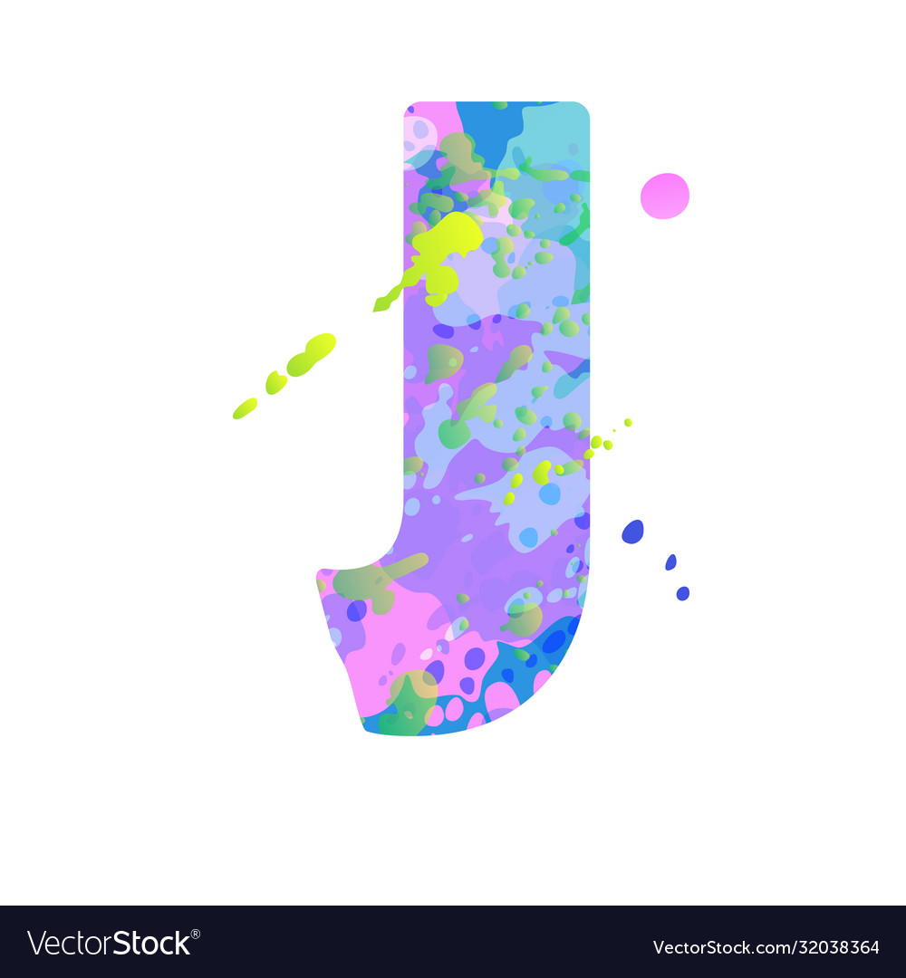 Bold letter j with effect liquid spots paint Vector Image Bold letter j with effect liquid spots paint Vector Image
