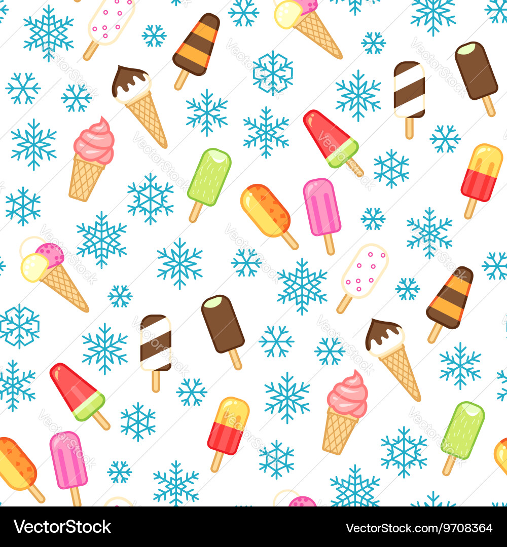 Icecream pattern snow Royalty Free Vector Image