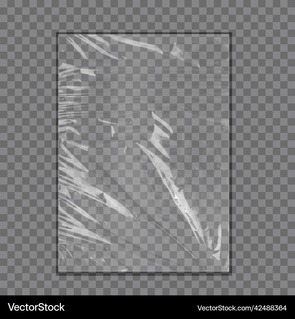 Realistic plastic wrap texture polyethylene cover Vector Image