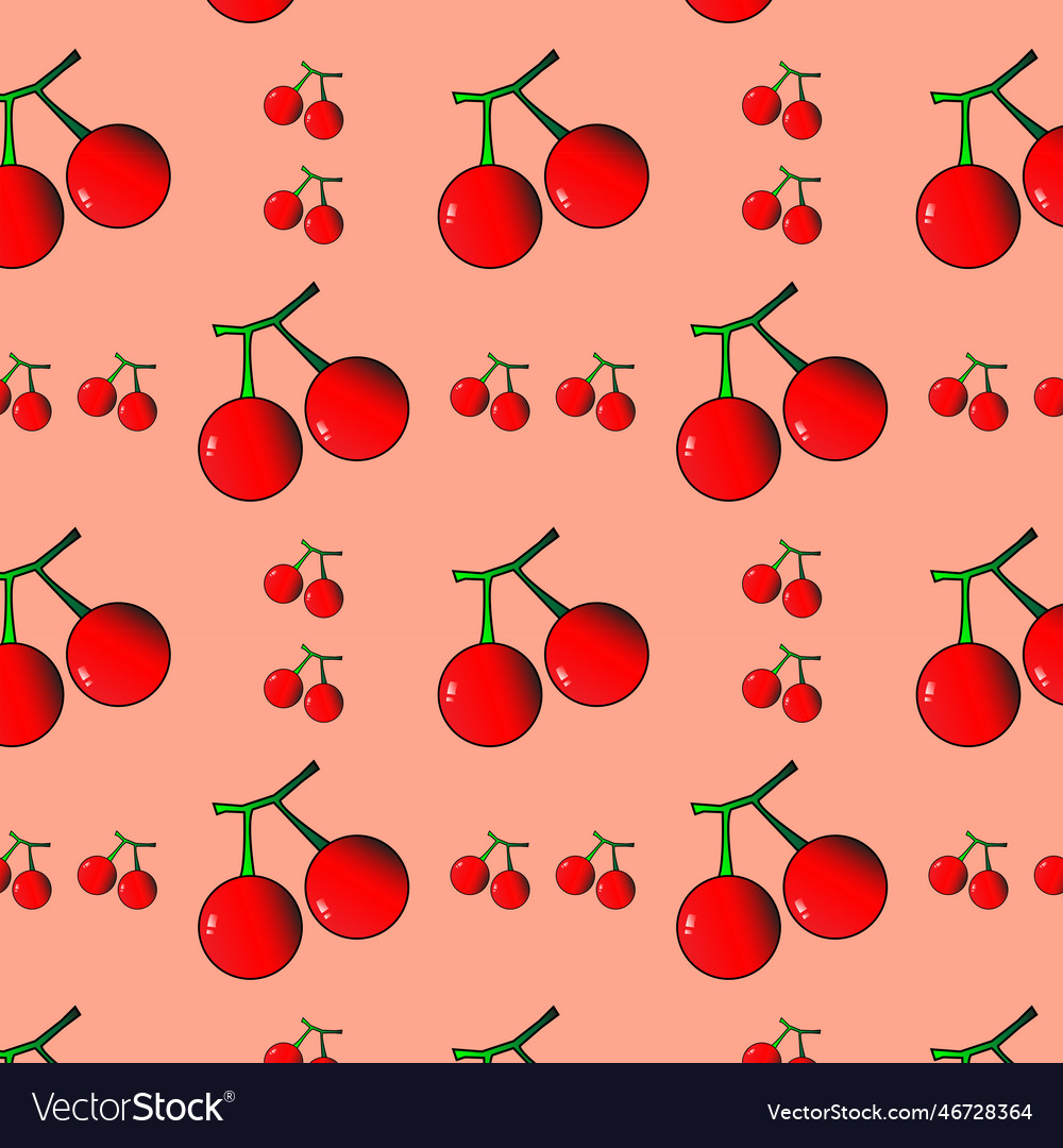 Seamless red cherry pattern Royalty Free Vector Image