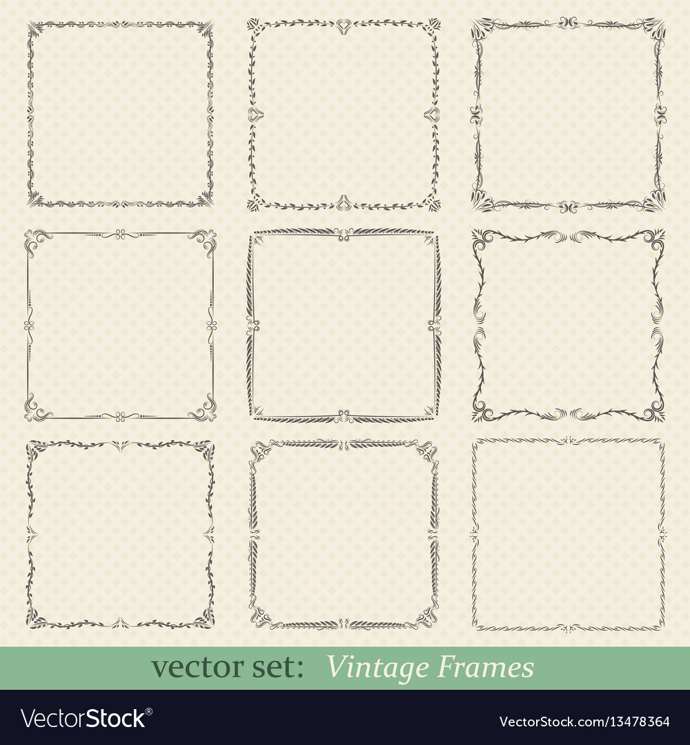 Set vintage frames Royalty Free Vector Image - VectorStock