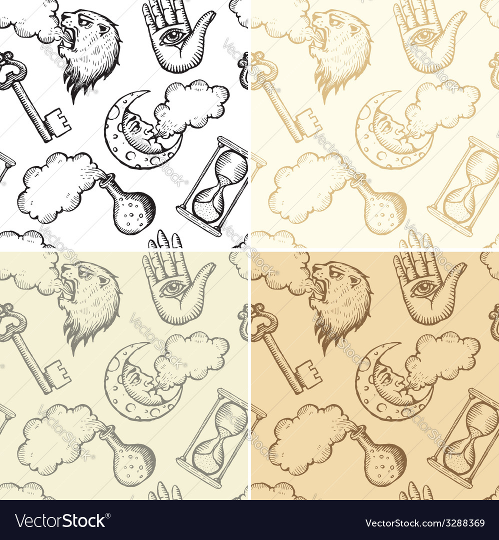 Alchemy pattern Royalty Free Vector Image - VectorStock