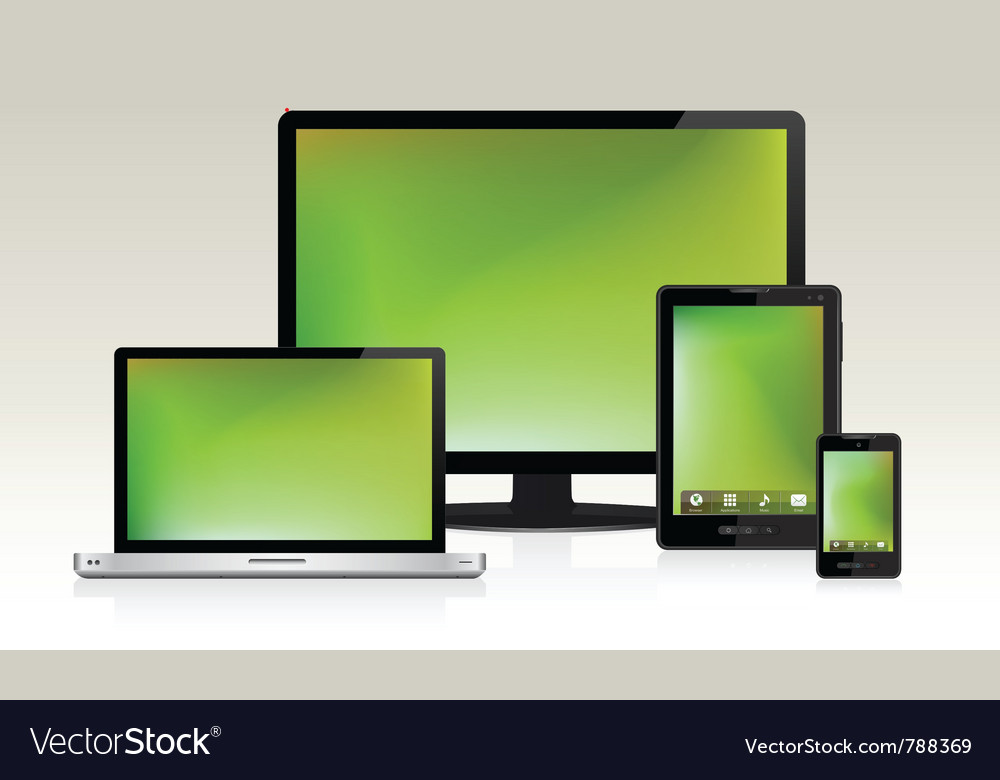Device Set 1 Royalty Free Vector Image - VectorStock Device Set 1 Royalty Free Vector Image - VectorStock