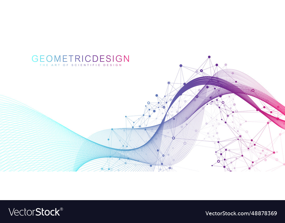 Digits Abstract Background With Connected Line Vector Image 4780