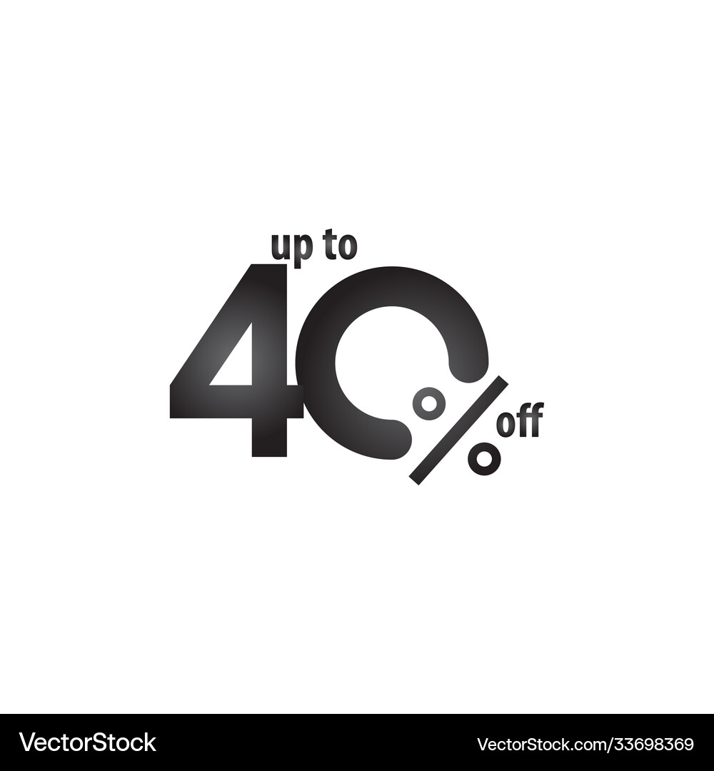 Discount label up to 40 off template design Vector Image