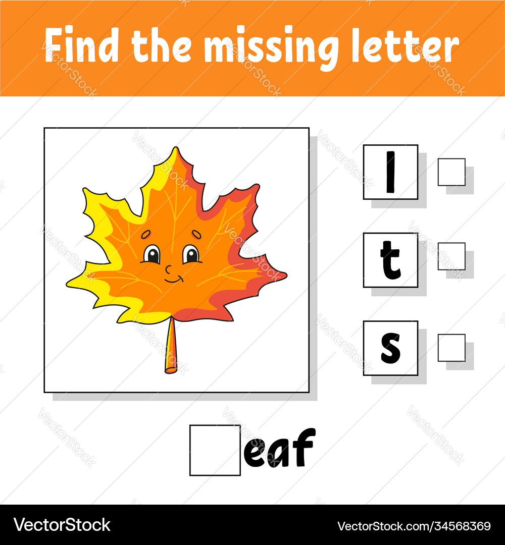 Find missing letter education developing Vector Image