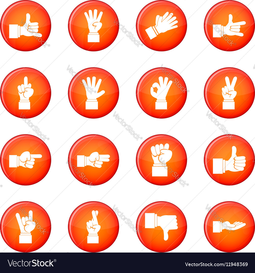 Hand gesture icons set Royalty Free Vector Image