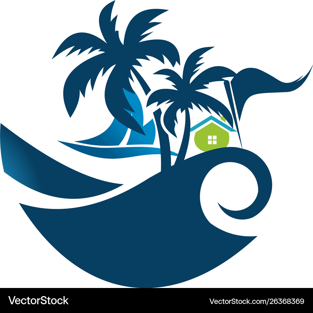 Landscape logo template Royalty Free Vector Image