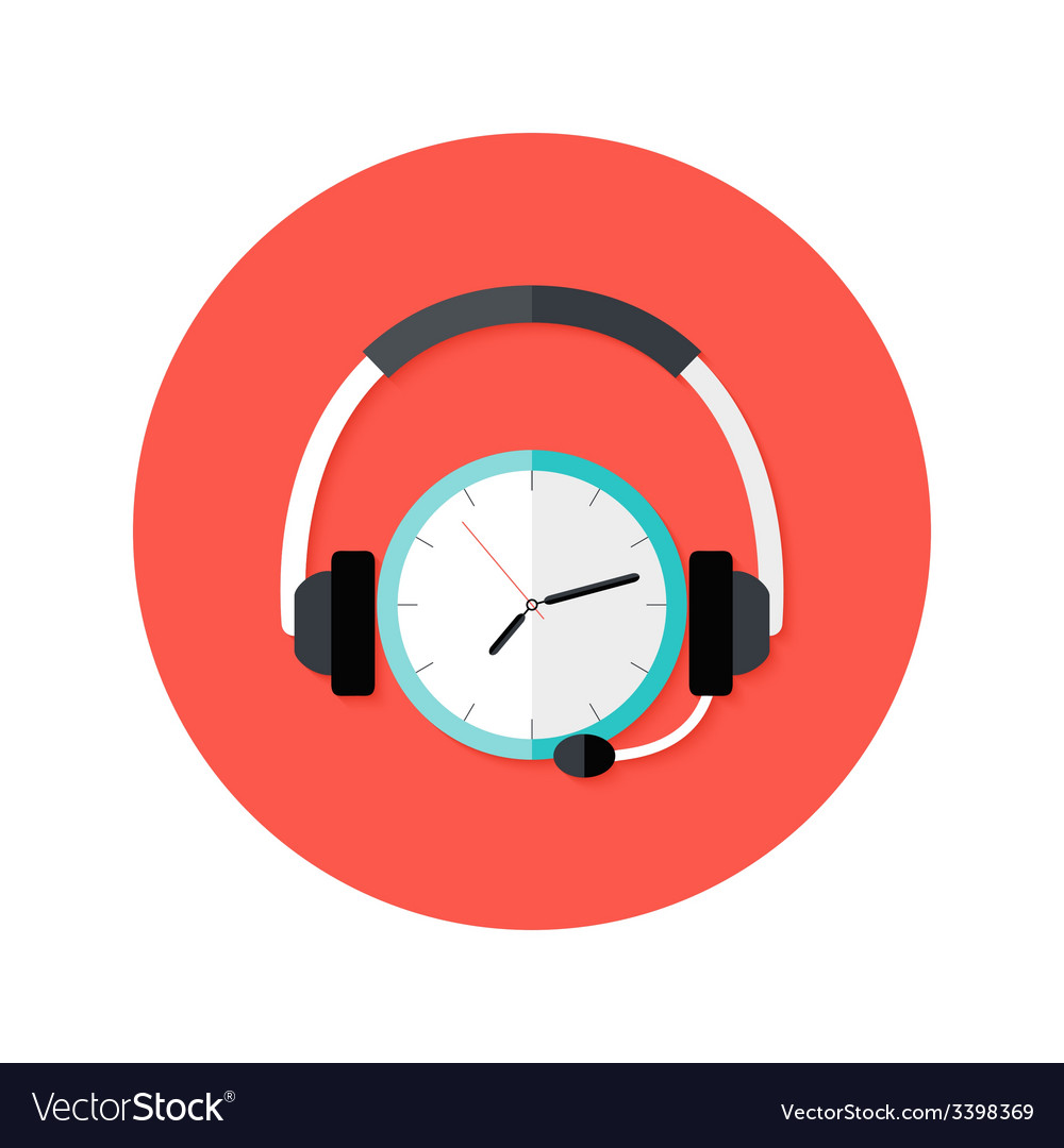 Request Callback Flat Circle Icon Royalty Free Vector Image