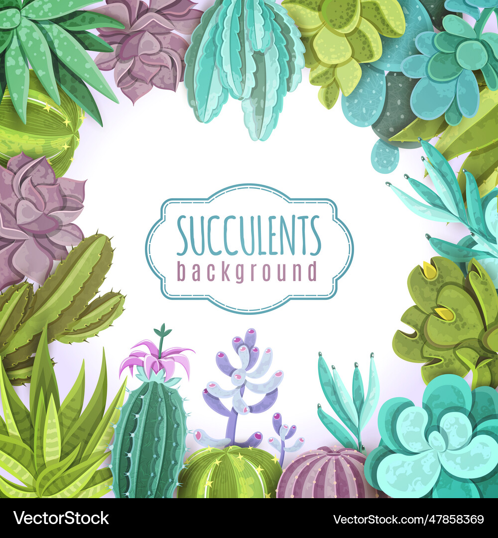Succulents background background Royalty Free Vector Image