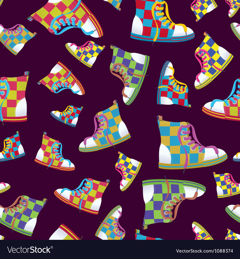 Checked sneaker seamless pattern Royalty Free Vector Image