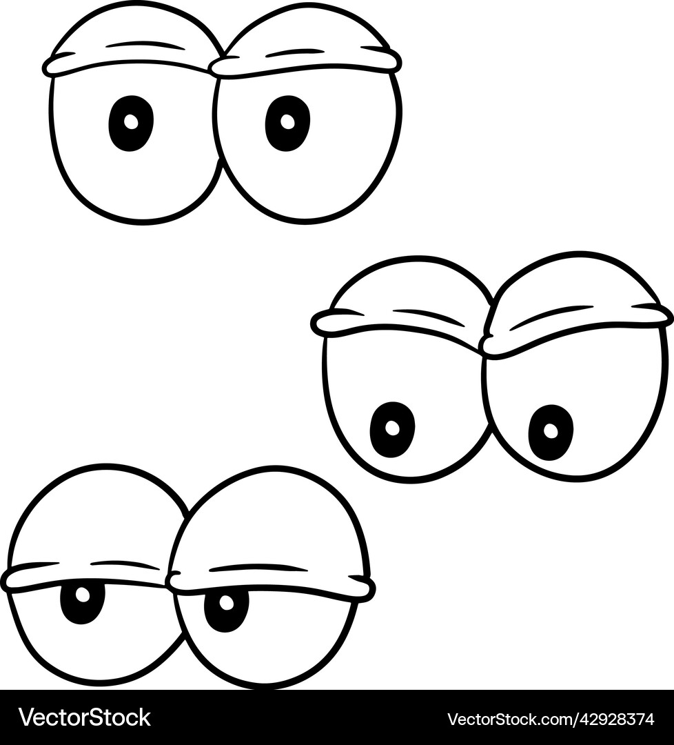 Comic eyes different emotions crazy eyes Vector Image