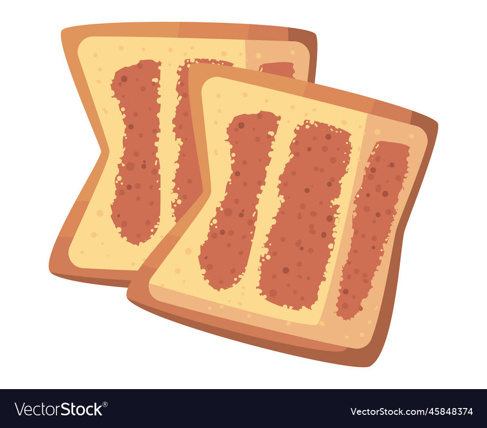 Flat toasted bread Royalty Free Vector Image - VectorStock