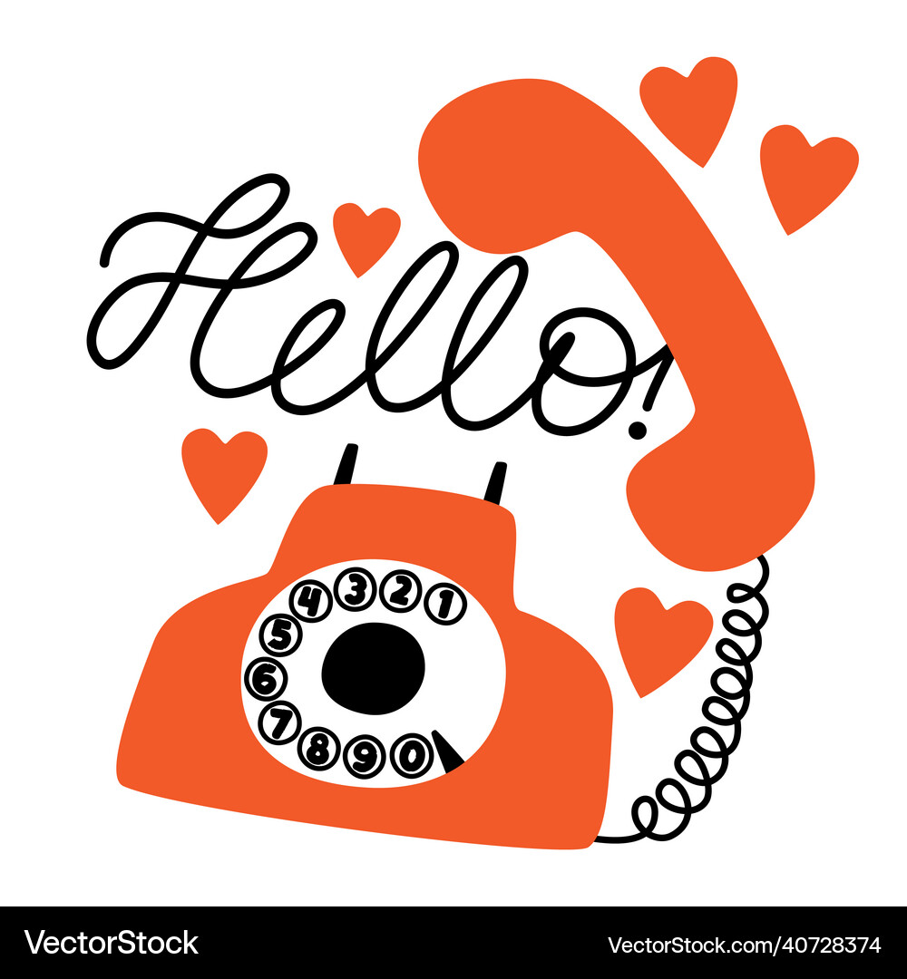 Greeting card with retro telephone Royalty Free Vector Image