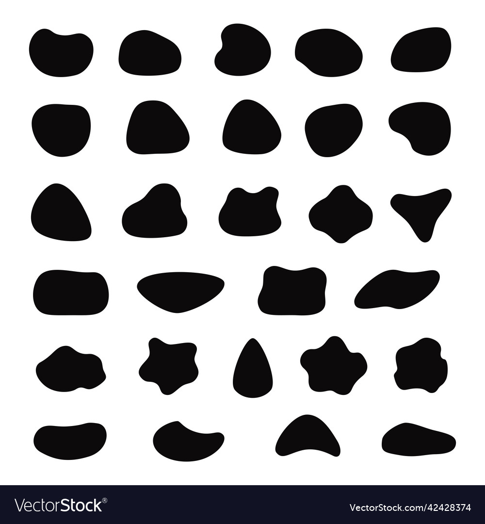Set of different blotch shapes random abstract Vector Image