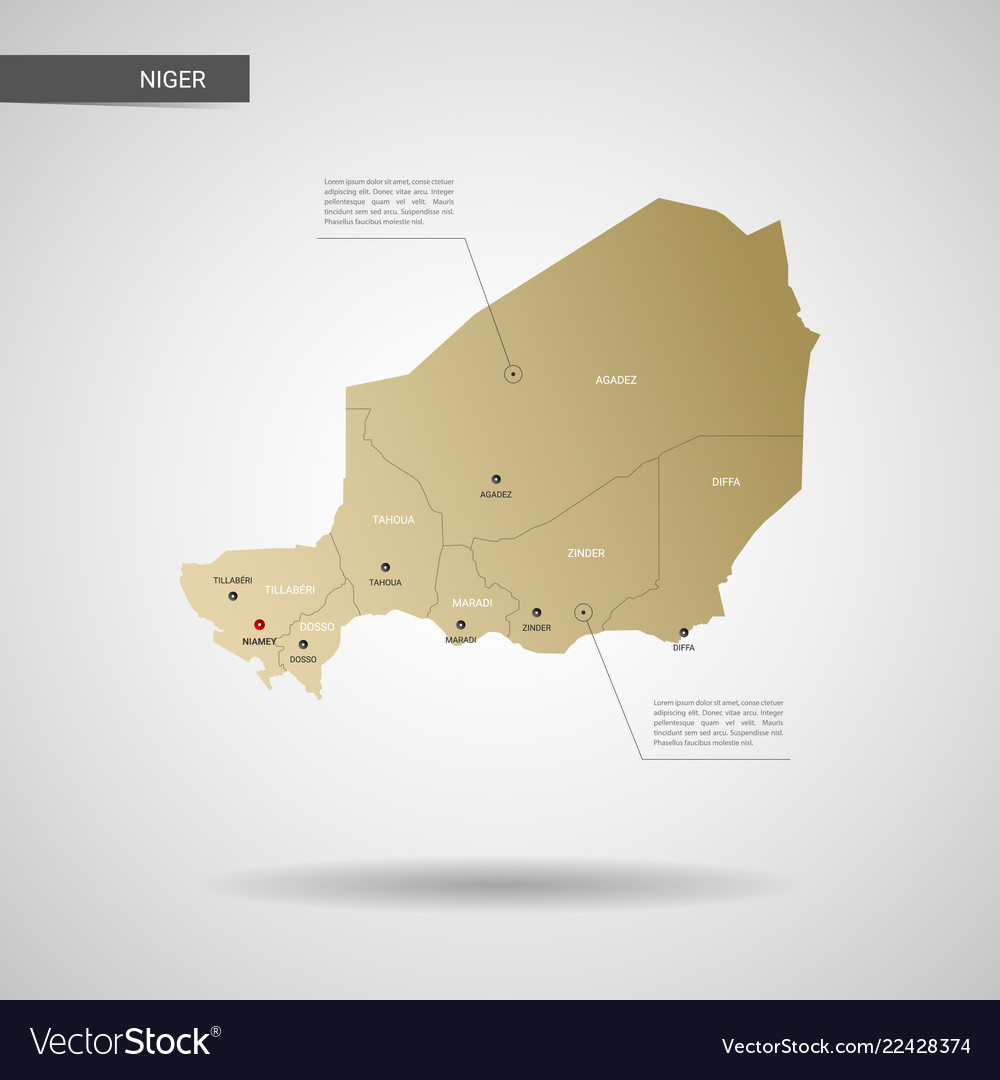 Stylized niger map Royalty Free Vector Image - VectorStock