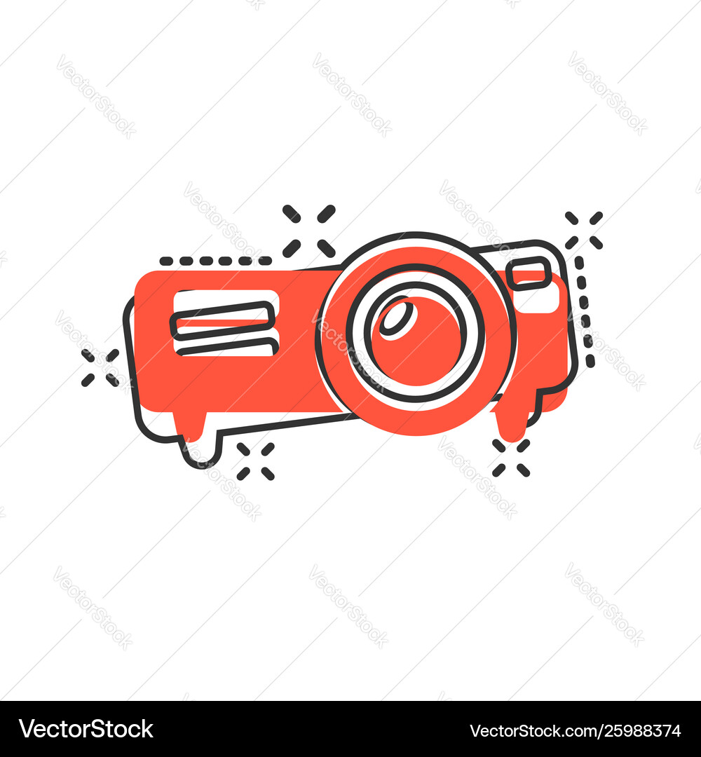 Video projector sign icon in comic style cinema Vector Image