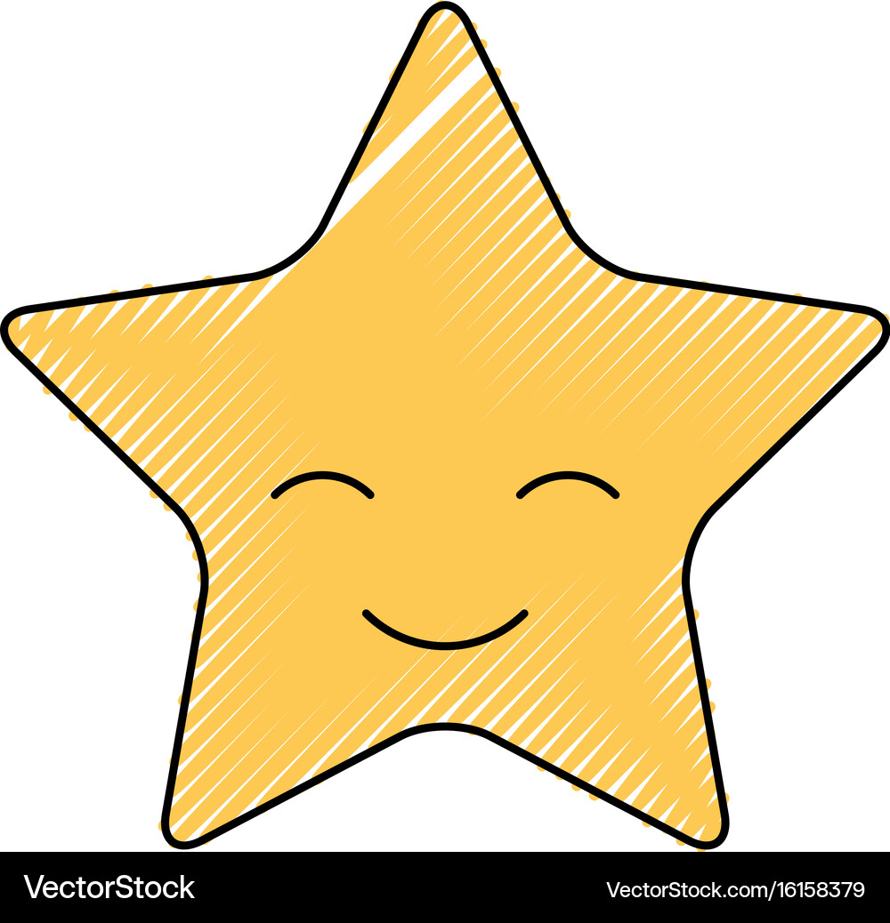 Cute stars kawaii character Royalty Free Vector Image